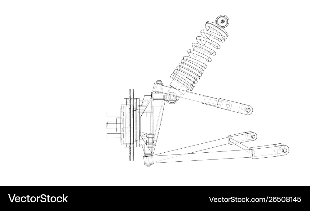 Car suspension with shock absorber Royalty Free Vector Image