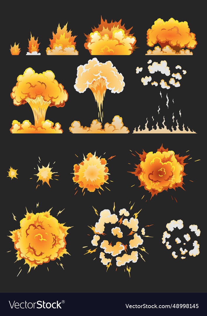 Cartoon Explosion Animation Royalty Free Vector Image