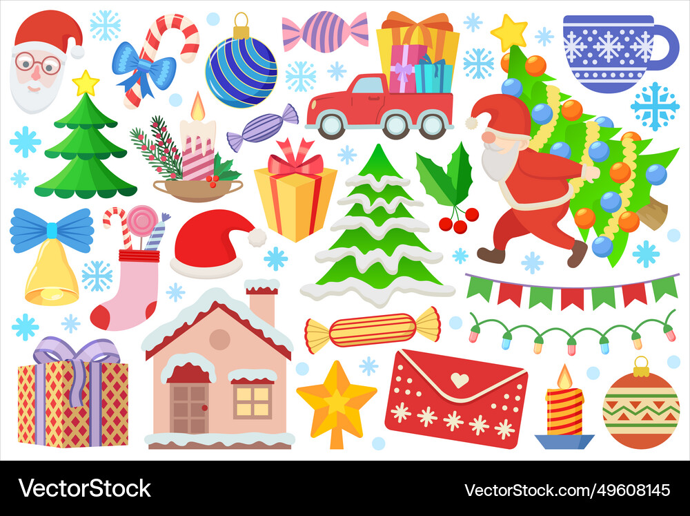 Christmas holiday icons Royalty Free Vector Image