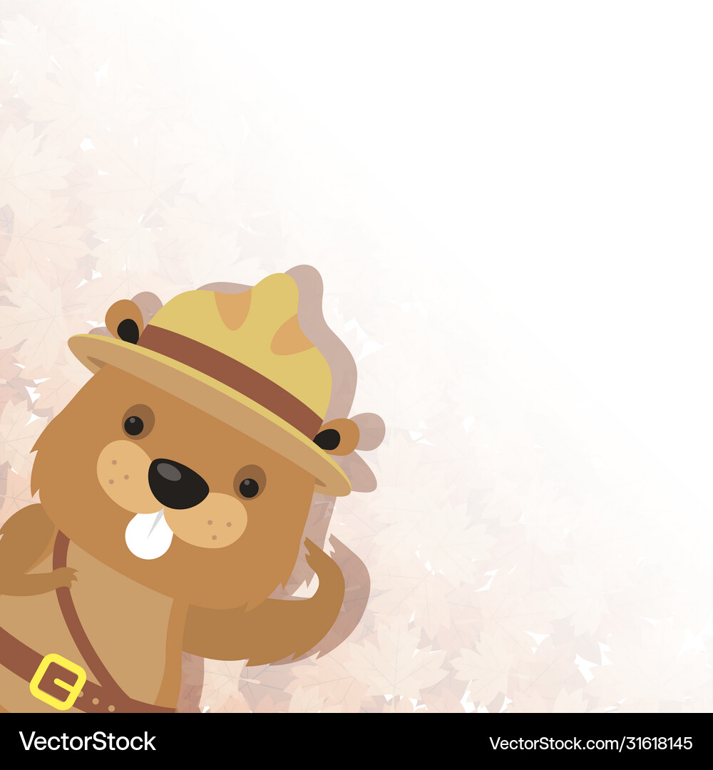 Cute beaver cartoon with hat design Royalty Free Vector