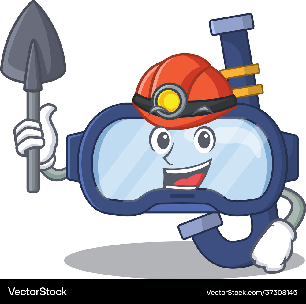 Dive glasses cartoon image design as a miner Vector Image