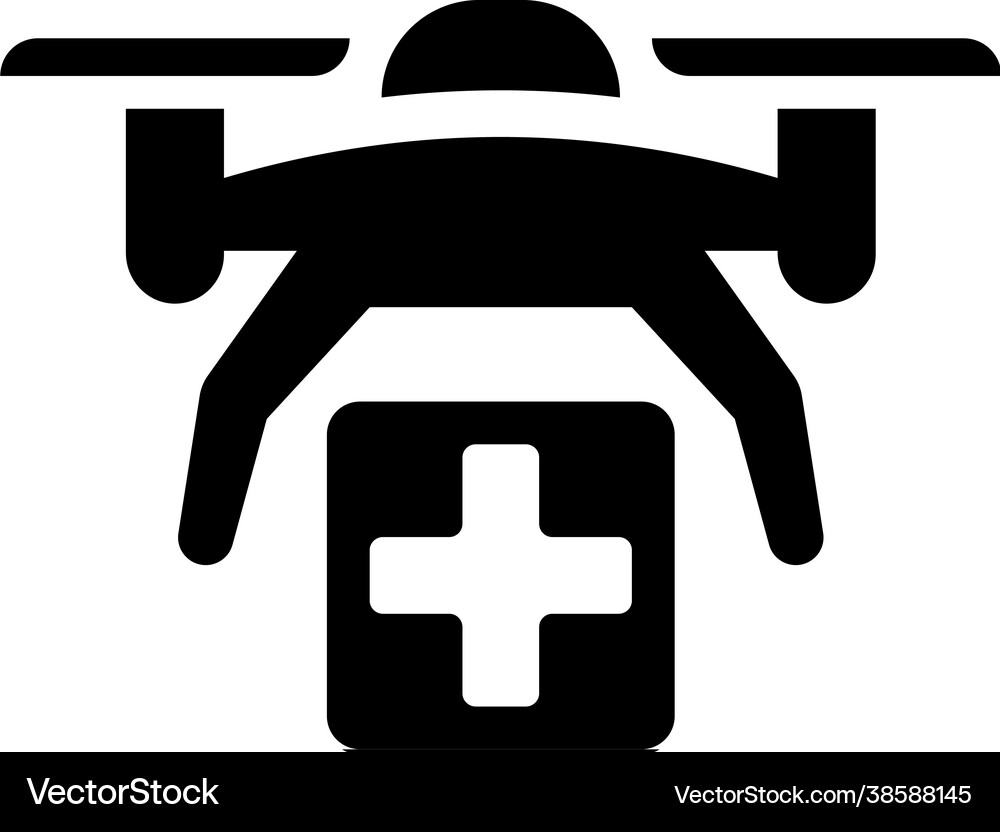 Drone medical care icon Royalty Free Vector Image