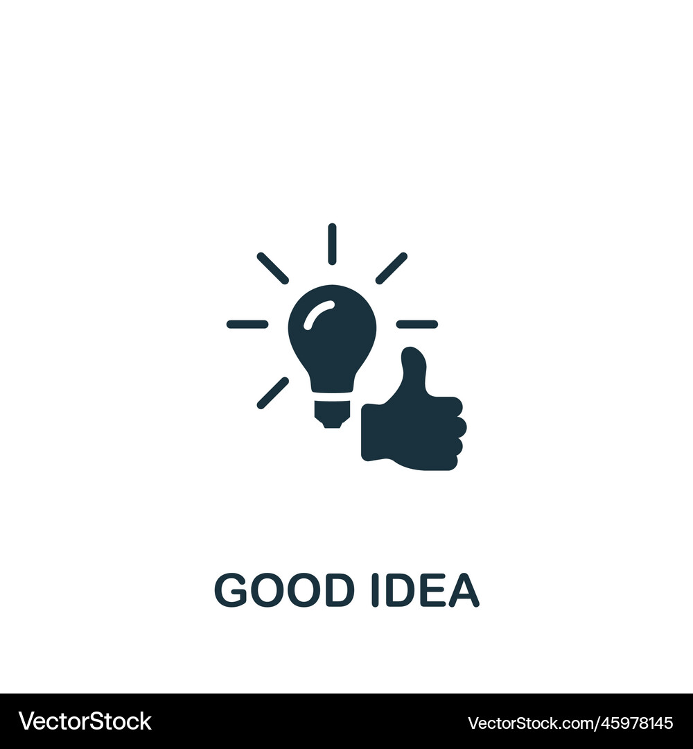 Good idea icon monochrome simple sign from idea Vector Image