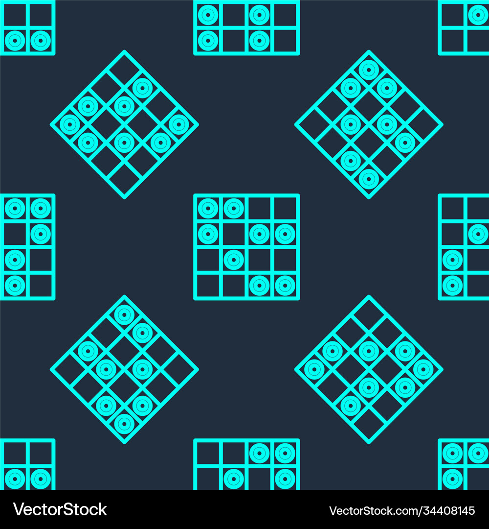 Green line board game checkers icon isolated Vector Image