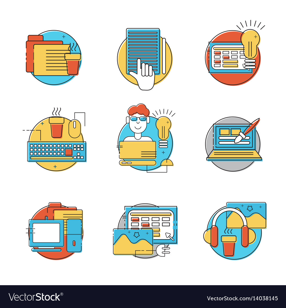 Html Coder Icons Set Royalty Free Vector Image 2658