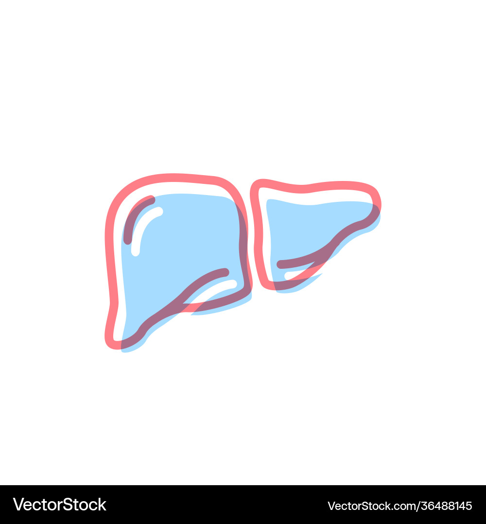 Liver icon in modern colors on white Royalty Free Vector