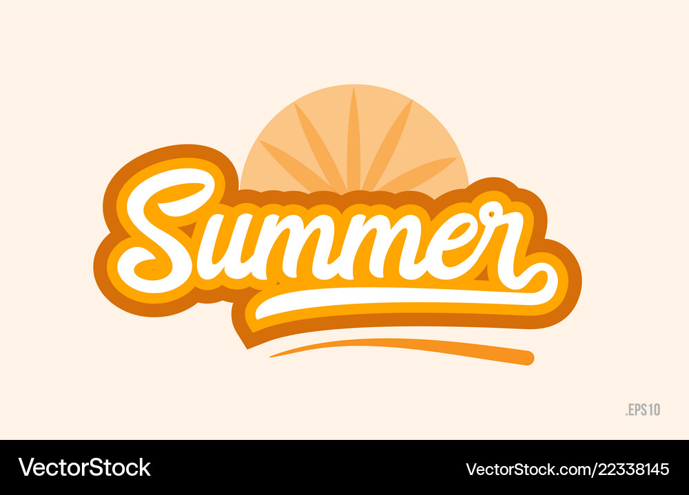 Summer orange color word text logo icon Royalty Free Vector