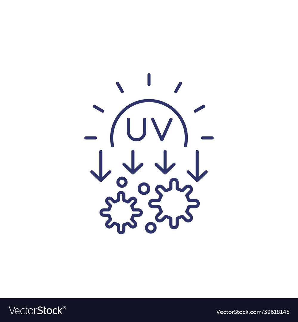 Uv light for a disinfection line icon Royalty Free Vector