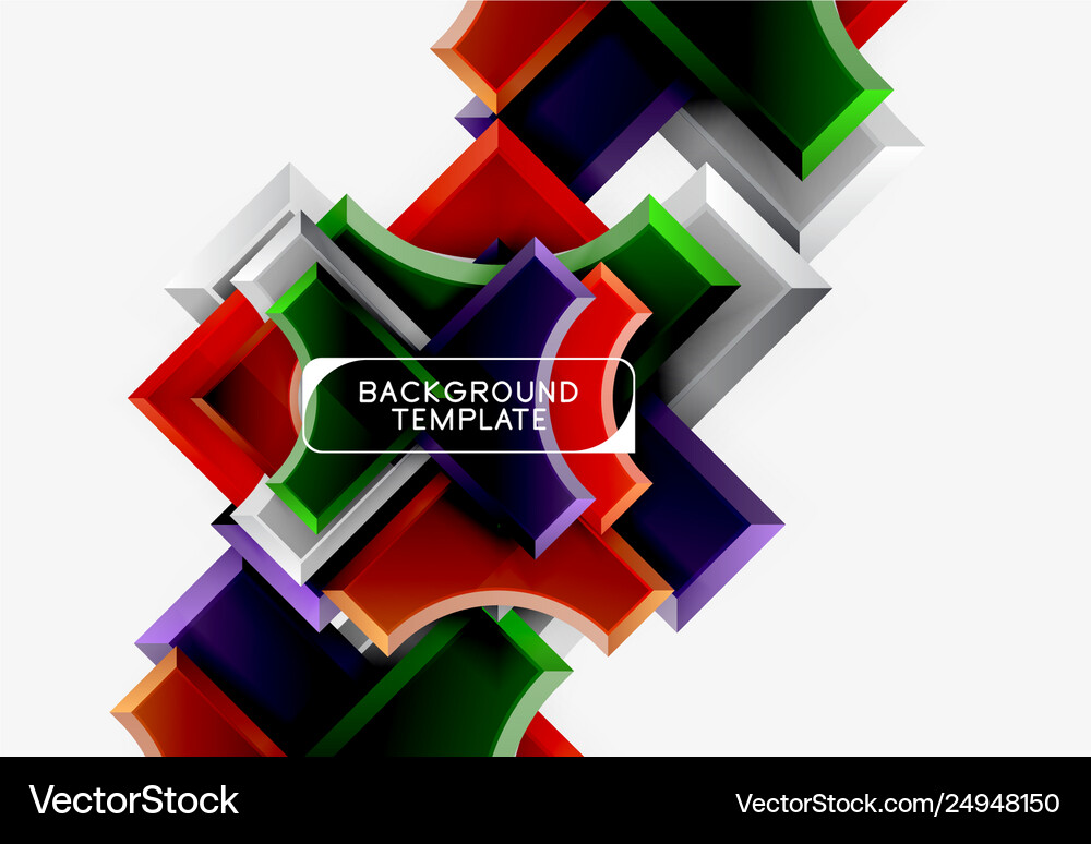 3d futuristic shapes abstract background Vector Image