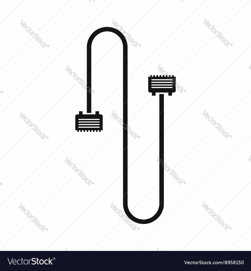 Cable wire computer icon simple style Royalty Free Vector Cable wire computer icon simple style Royalty Free Vector
