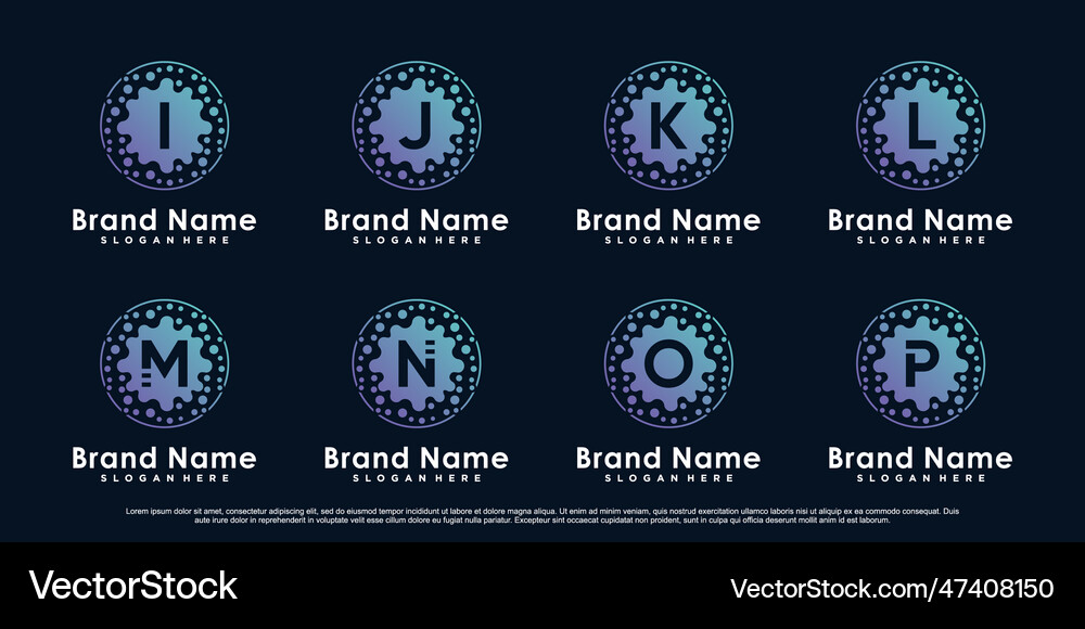 Collection of monogram icon logo design initial Vector Image