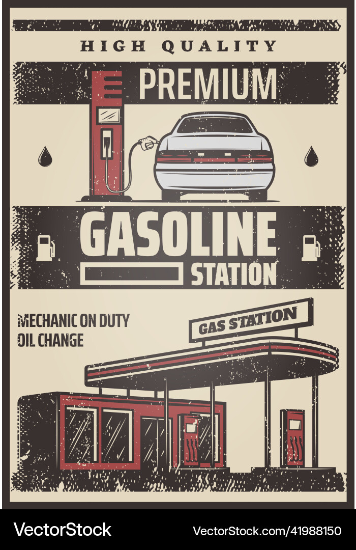Colored fuel station poster Royalty Free Vector Image