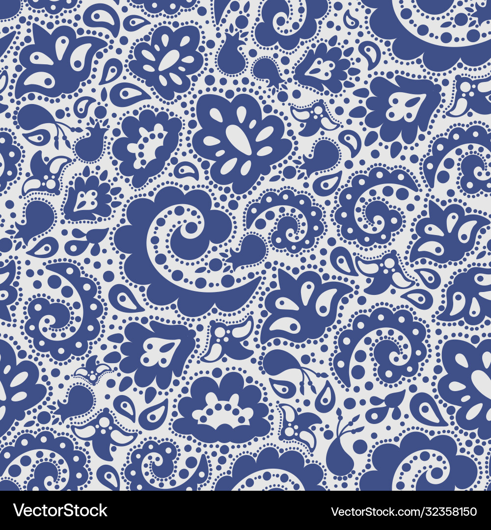 Ethnic blue oriental seamless Royalty Free Vector Image
