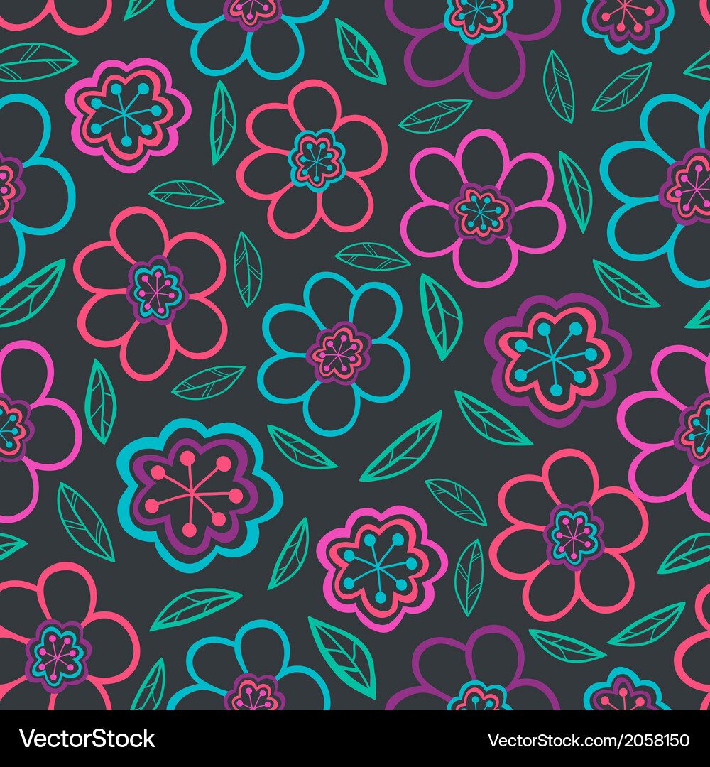 Floral seamless pattern with flowers blooming Vector Image