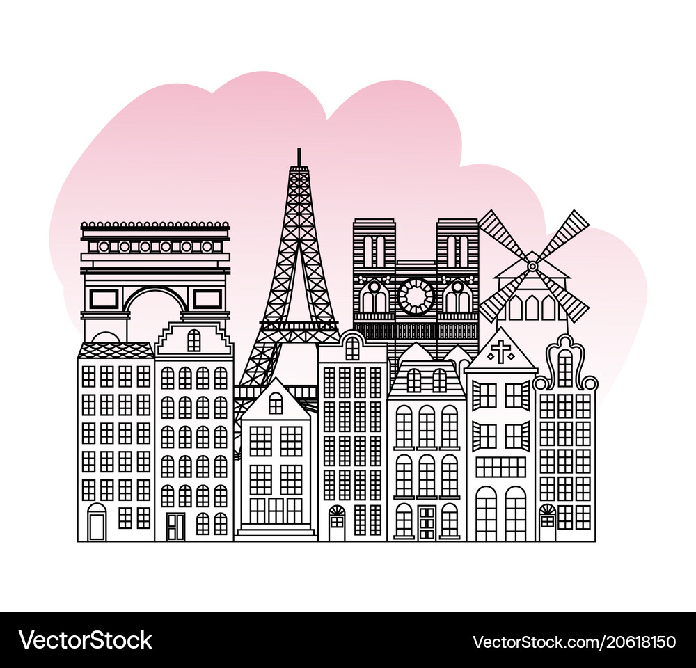 France paris architecture Royalty Free Vector Image