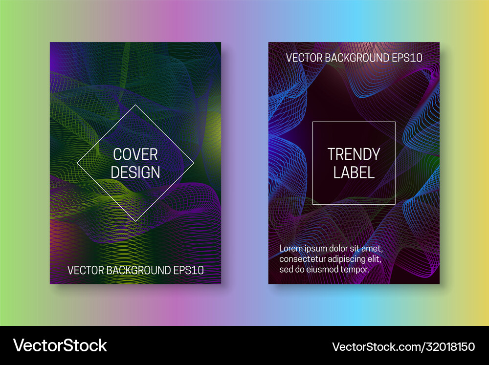 Futuristic cover template with colourful chaotic Vector Image