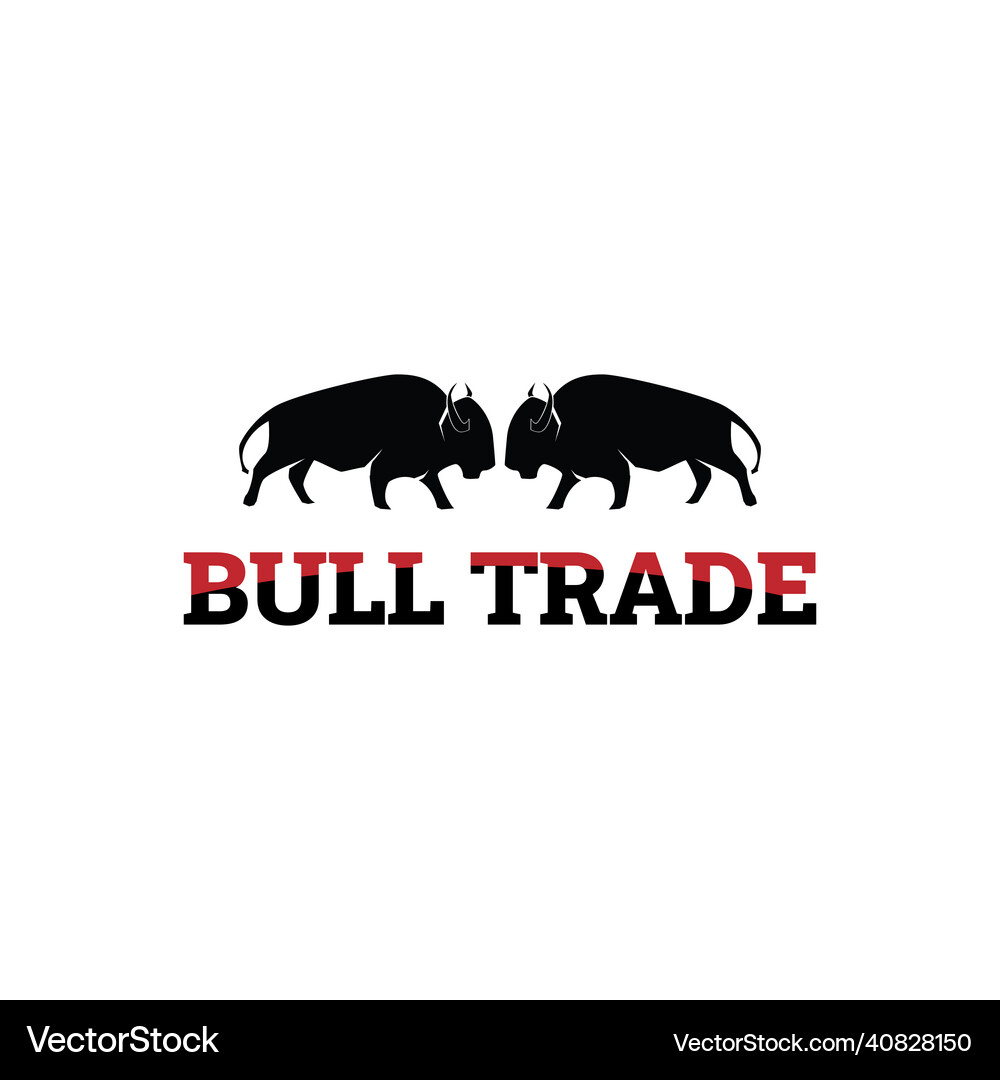 Geometric bull trade simple logo design Royalty Free Vector