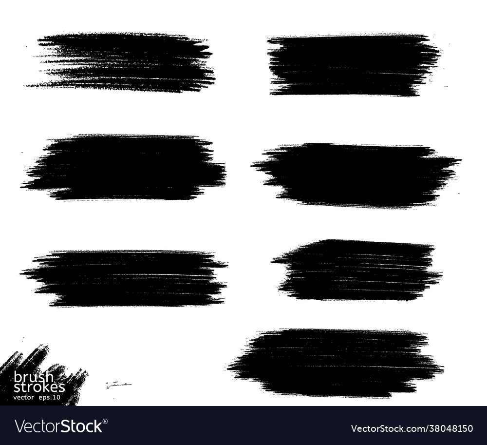 Grunge black paint ink brush stroke dirty Vector Image