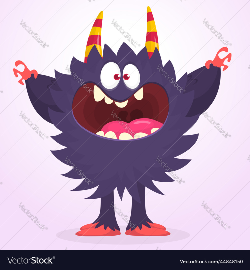 Happy cartoon monster halloween of funny monster Vector Image