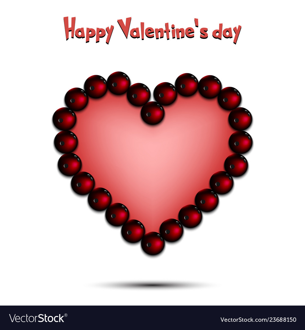Happy valentines day heart from the bowling balls Vector Image