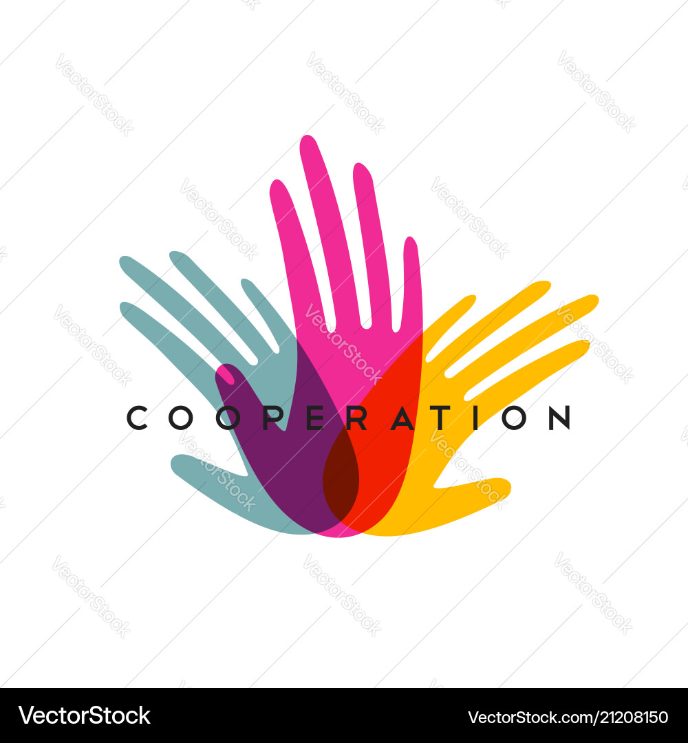 Human hands together for social help concept Vector Image