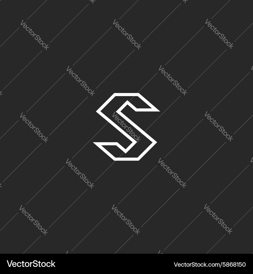 Letter S logo monogram logotype mockup modern font