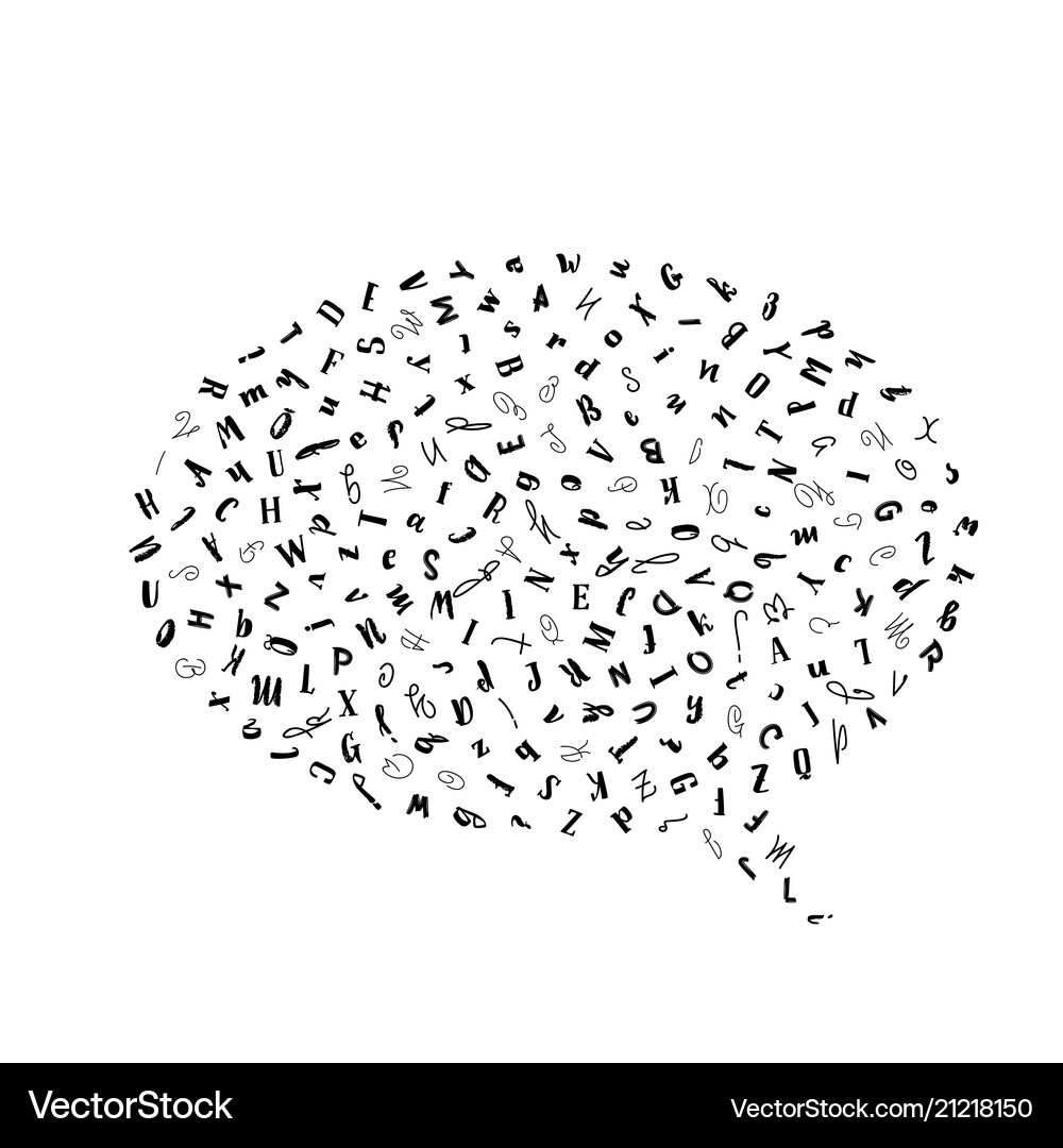 Pattern circle with letters of the alphabet Vector Image