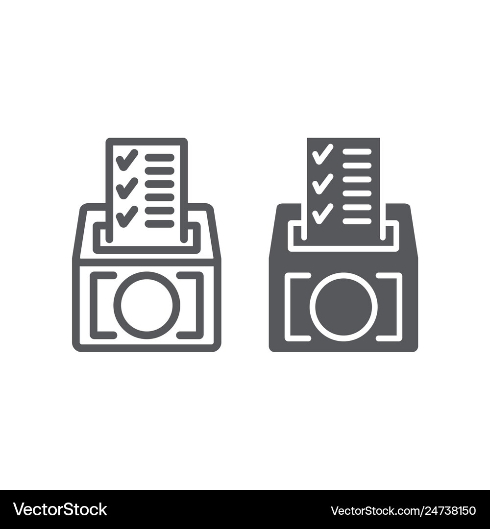 Poll line and glyph icon vote container Royalty Free Vector