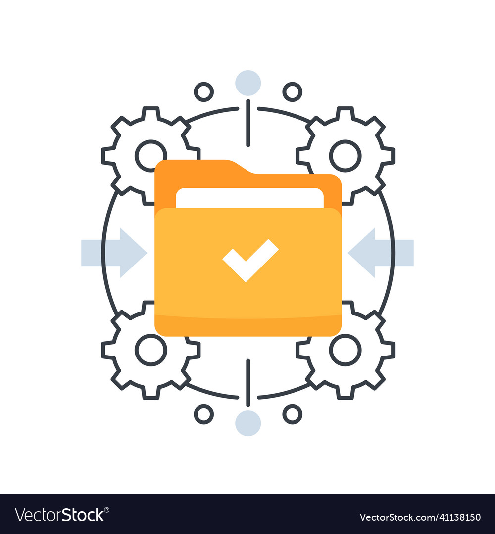 Project management icon with a folder Royalty Free Vector