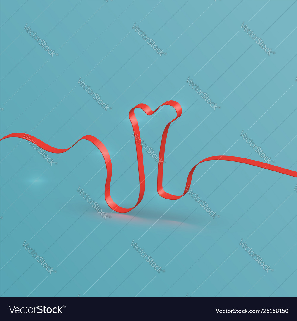 Realistic ribbon font from a typeset Royalty Free Vector