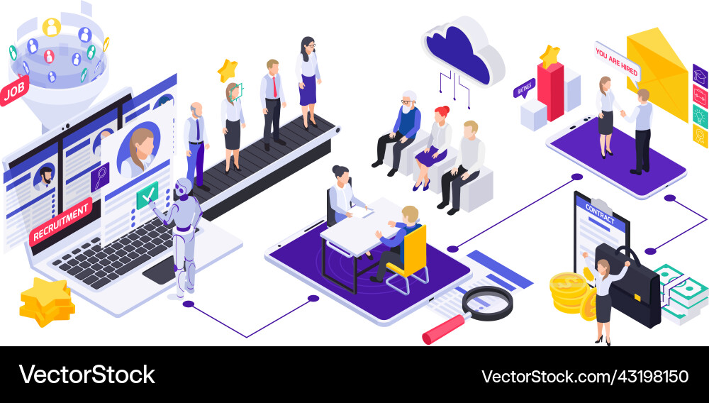 Recruitment of people composition Royalty Free Vector Image