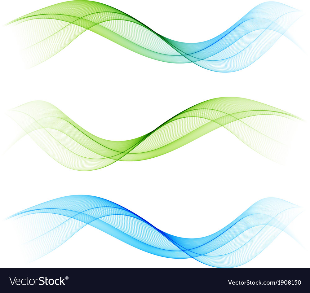 Set of color wave Royalty Free Vector Image - VectorStock