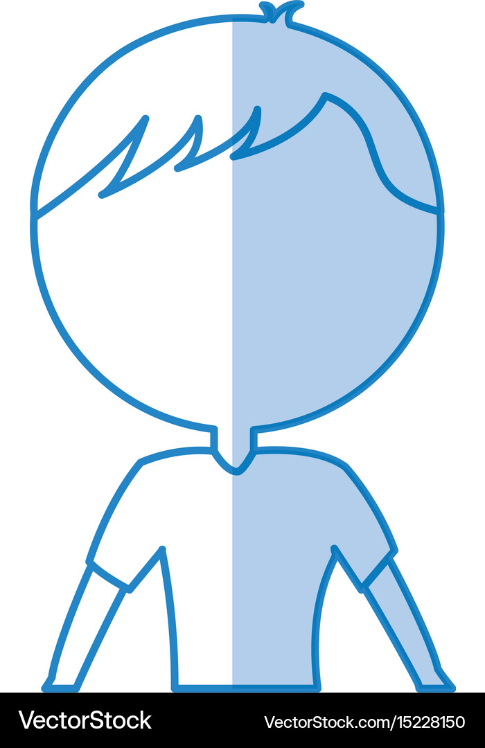 Shadow upper body man cartoon Royalty Free Vector Image