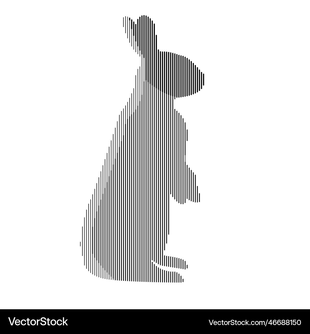 Stylized silhouette of a rabbit standing Vector Image