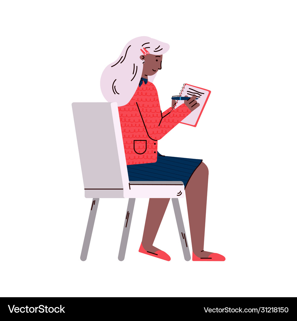 Woman - business coaching course lectures student Vector Image