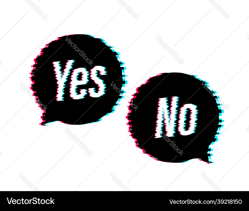 Yes no word text on talk shape stock Royalty Free Vector