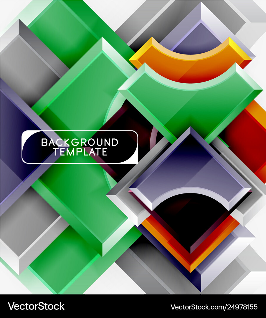 3d futuristic shapes abstract background Vector Image