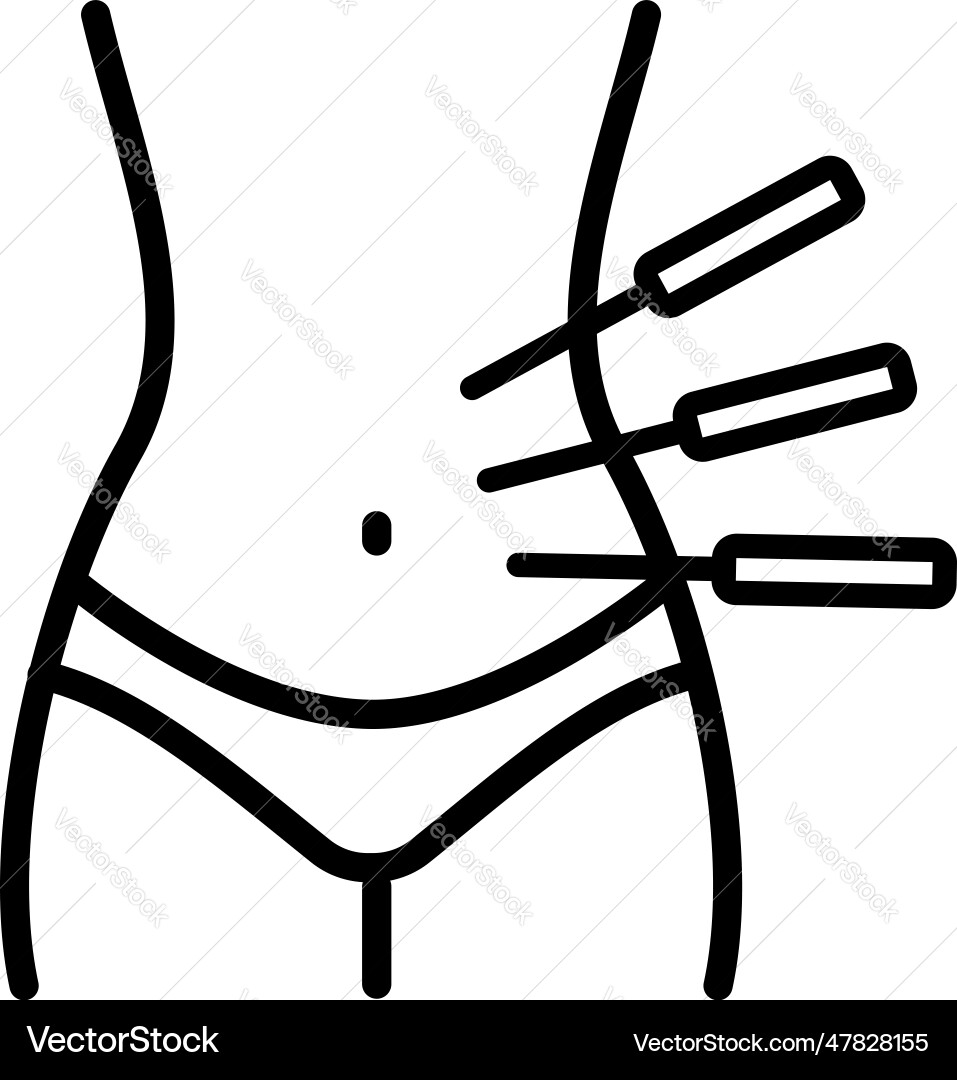 Acupuncture outline icon reflexology traditional Vector Image