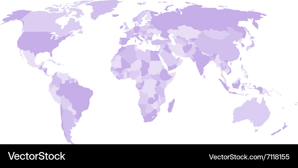 Blank political map of world Royalty Free Vector Image