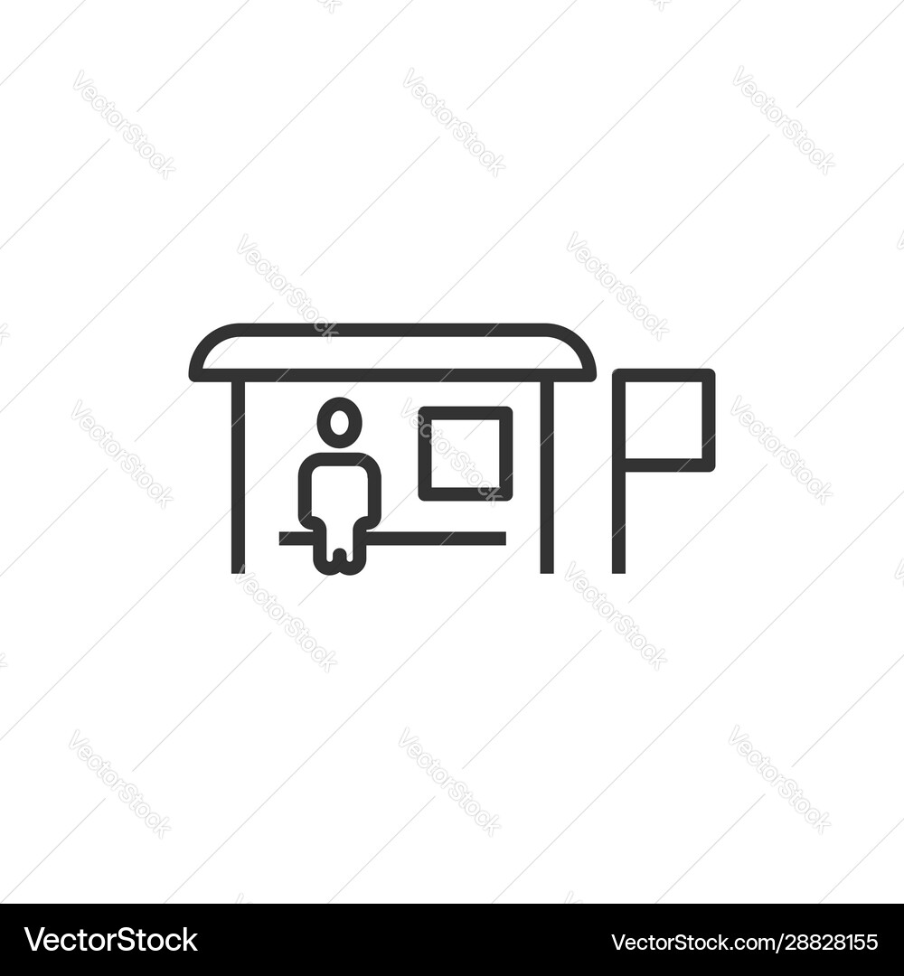 Bus station icon in flat style auto stop on white Vector Image