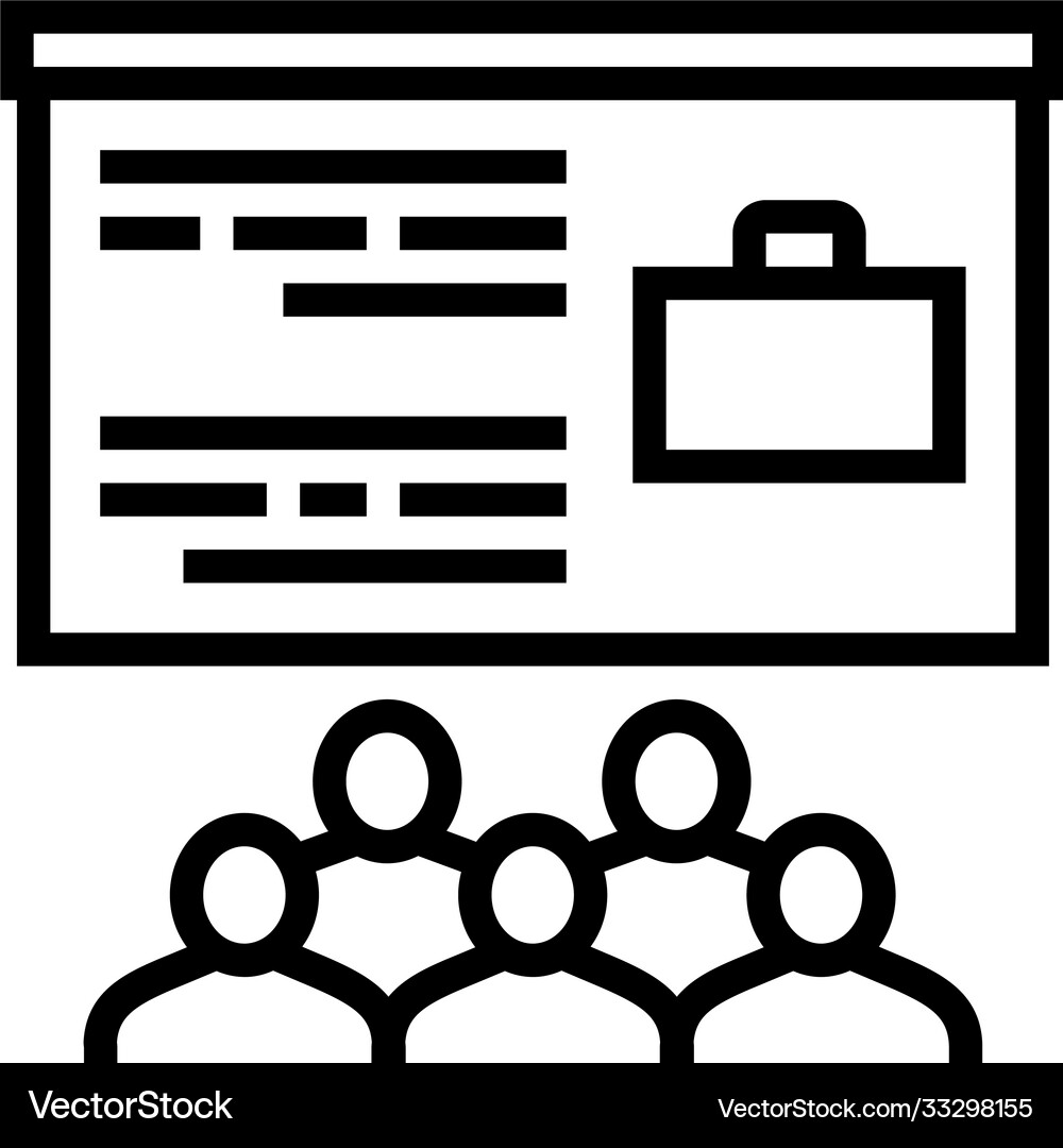 Business conference meeting line icon Royalty Free Vector