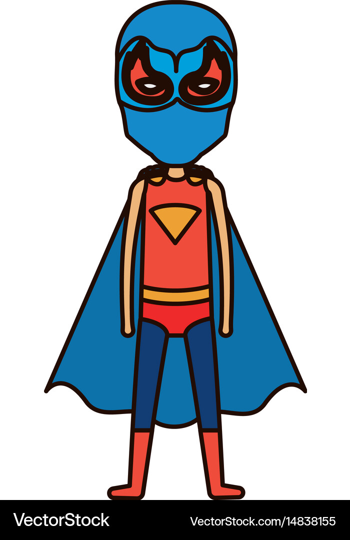 Colorful silhouette with standing faceless boy Vector Image