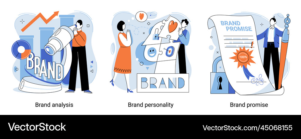 Corporate brand analysis online reputation Vector Image
