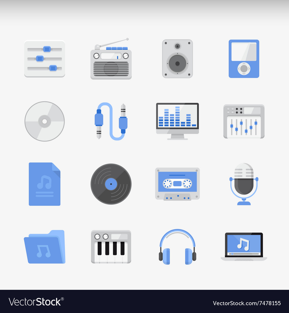 Creative flat ikon set Royalty Free Vector Image