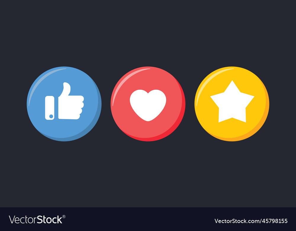 Emoji icons set social media emoticon reactions Vector Image
