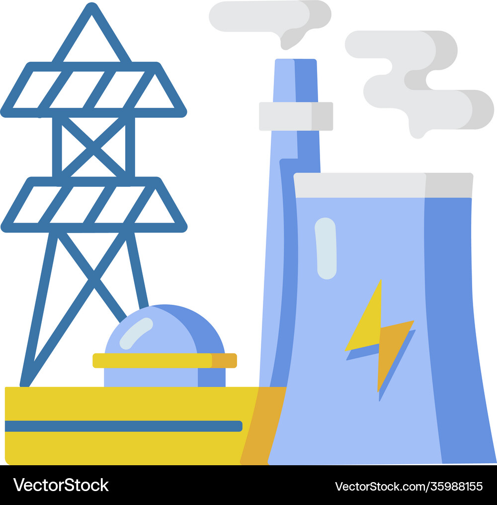 Energy industry flat color icon Royalty Free Vector Image