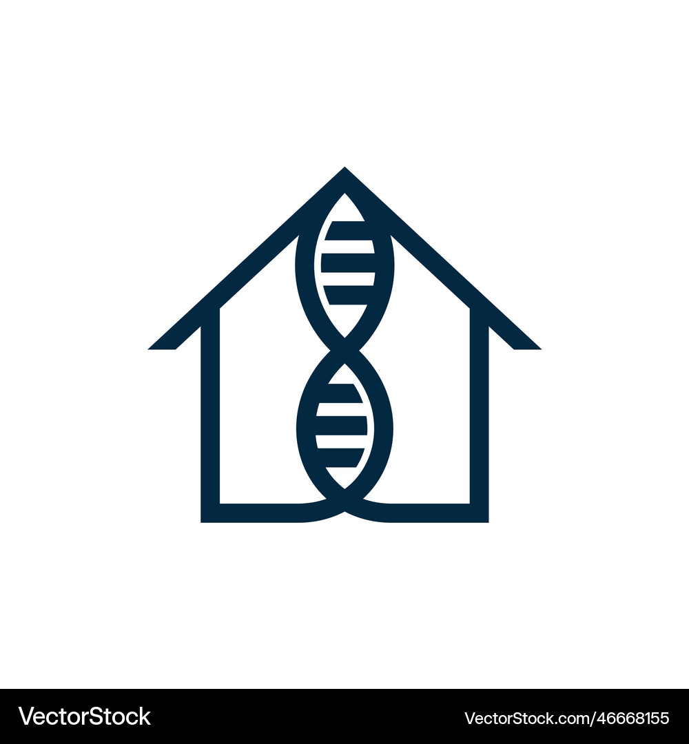 Genetic dna home building modern simple logo Vector Image