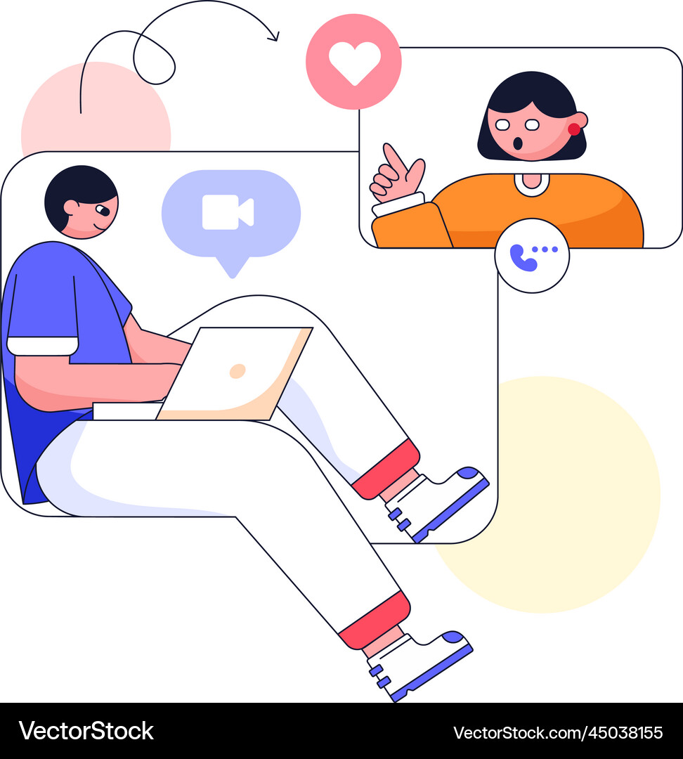 Modern flat of online meeting Royalty Free Vector Image