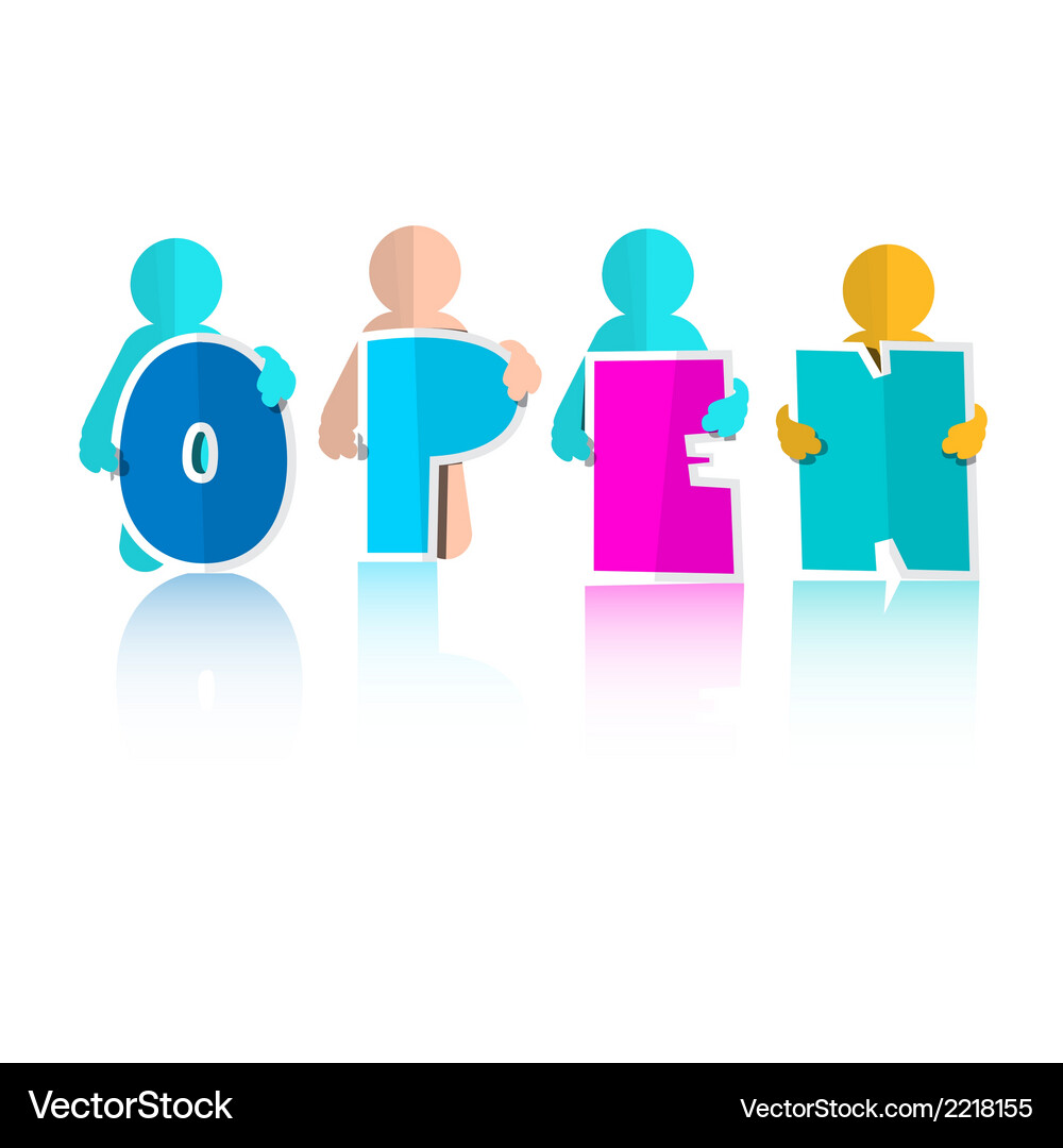 Open title with colorful paper cut people Vector Image