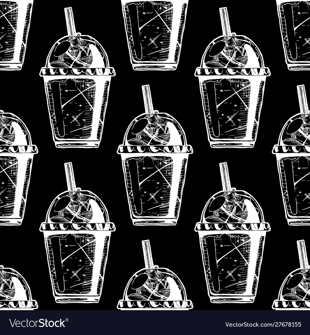 Pattern with milkshake Royalty Free Vector Image